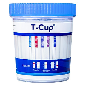 Prime Screen-5 Panel Multi Drug Urine Test Compact Cup (AMP,COC,mAMP/MET,OPI,THC) T-Cup -[10 Pack]-CDOA-254