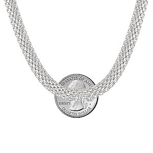 Savlano 925 Sterling Silver 7MM Coreana Flat Mesh Chain Necklace - 18K Gold Plated 20 Inch Mesh Necklace for Women - Made in Italy Comes Gift Box (W)