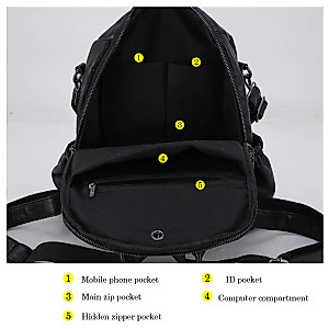 ASDSSRY Women's fashion washed pu leather designer backpack best waterproof travel shopping rucksacks tote (Black PU【Increase】)