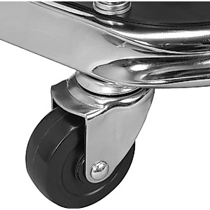 AR7451B Torin Heavy Duty Rolling Creeper Garage/Shop Seat: Padded Mechanic Stool with Tool Tray Storage and Cup Holder, Black