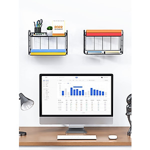 Elbourn Desk Organizer, 4-Tier Office Organization with Drawer, Desktop Paper Holder Letter Tray File Organizers and Accessories Office Supplies Desk Storage for Office School Home - Black