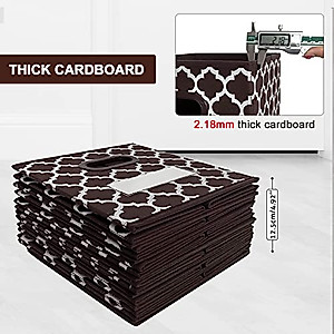 12 inch Cube Storage Organizer Bins-Foldable Fabric storage Cubes Bin Container Box, Closet Organizer Shelf Nursery Drawer for Clothes,Home,Office, Bedroom Set of 6 Deep Coffee with White lantern