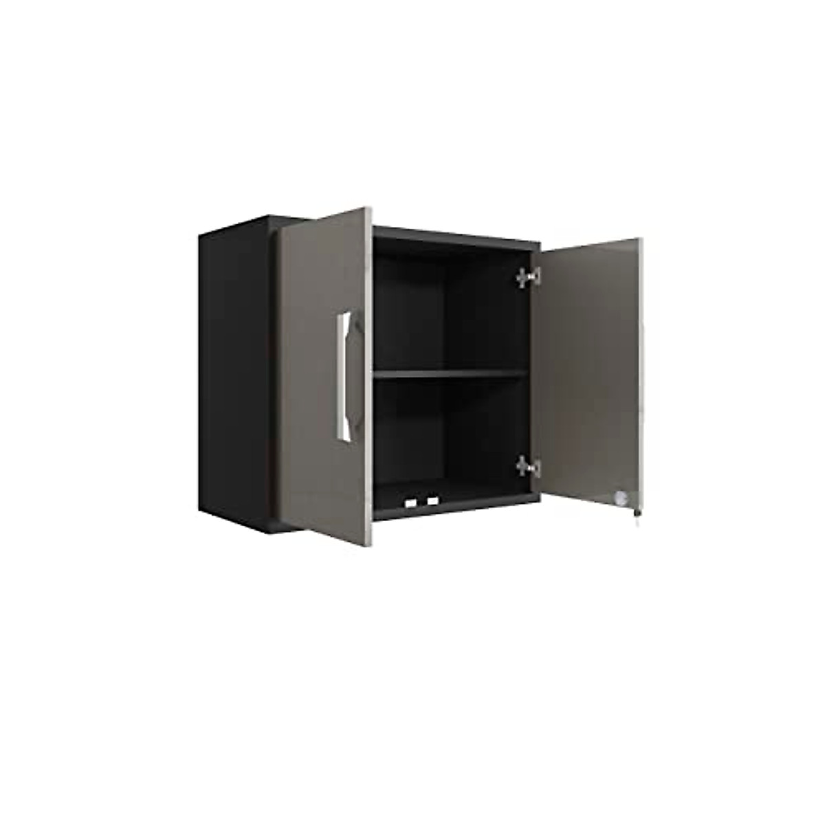 Manhattan Comfort Eiffel Garage Cabinets and Storage System, Set of 4, Matte Black and Grey