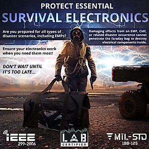 Mission Darkness EMP Protection Faraday Bag Collection Includes Military-Grade XL Faraday Bags for Generators and Solar Panels // RF Shielding, EMP/CME Protection, Preparedness, Security