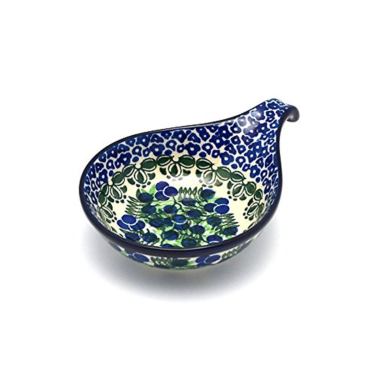Polish Pottery Spoon/Ladle Rest - Huckleberry