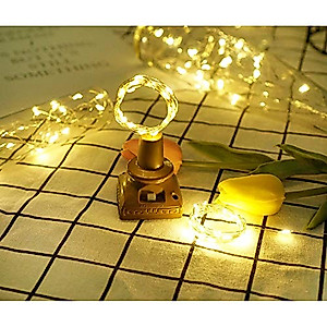 Decorman 10 Pack Solar Wine Bottle Lights 20 LEDs Waterproof Fairy Cork String Silver Wire Craft Lights for Party, Wedding, Christmas, Holiday, Garden, Patio or Table Decor