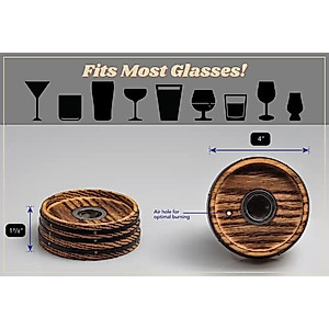 Whiskey Barrel Design Cocktail Smoker Kit with Torch and 4 Flavored Wood Chips (Oak, Hickory, Mesquite, and Cherry) - Old Fashioned Cocktail Kit/Bourbon Smoker Kit; Whiskey Smoker, Bourbon Gifts for Men (No Butane)