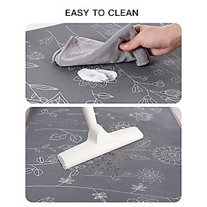 Kitchen Rugs and Mats Cushioned Anti Fatigue, WHTOR 2 PCS Non Skid Kitchen Runner Rugs, Waterproof Memory Foam Kitchen Floor Mat, Standing Desk Mat for House, Sink, Office, Kitchen (Gray)