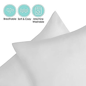 TILLYOU Toddler Pillowcase 2 Pack with Envelope Closure,13" x 18" Silky Soft Microfiber Travel Kids Pillow Cases for Boys and Girls,Gray