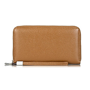 LETEULO Womens Wallets RFID Blocking Leather Wallets for Women Zip Around Clutch Purses Vintage Billfolds Card Organizer Purse (Coffee)