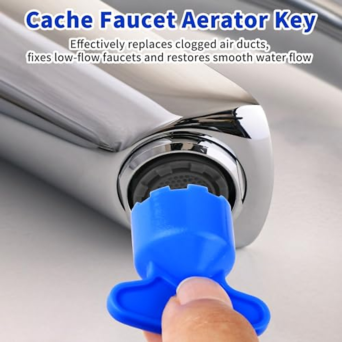 Notoke 5 PCS Faucet Aerator Removal Tools Faucet Wrench with 5 Sizes M16.5, M18.5, M21.5, M22.5, M24, Recessed Faucet Cache Aerator Key Sink Aerator Wrenches for Kitchen Bathroom Sink Faucet Aerator