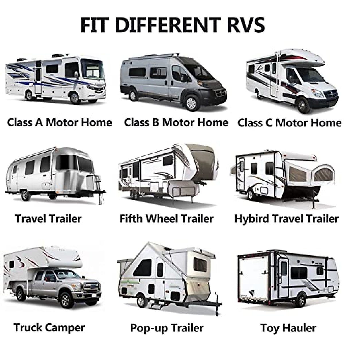 RV Awning Support Roller Cradle Center Support for RV Camper Awning, Black