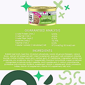 "I and love and you" Naked Essentials Canned Wet Cat Food - Grain Free, Rabbit Recipe, 3-Ounce, Pack of 24 Cans