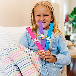 FROG SAC 3 Flashing LED Unicorn Slap Bracelets for Kids, Light Up Unicorns Slap Bracelet Wrist Bands for Girls, Tween Girl Birthday Party Favors, Goodie Bag Easter Basket Stocking Stuffers