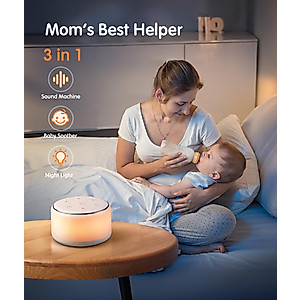 FamiSym White Noise Sound Machine Baby for Sleeping with Night Light – 34 Soothing Sounds, Rechargeable White Noise Machine for Baby Kids Adults Sleep, Portable Lullaby Machine Baby Soother