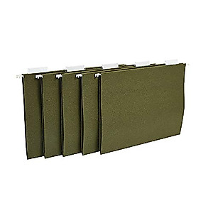 Staples 116764 Hanging File Folders 5-Tab Letter Size Standard Green 25/Bx