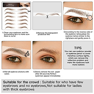 Aresvns 4D Eyebrow Tattoo Brown 66 Pairs! Waterproof Imitation fake eyebrows (Only for People without Eyebrows) Christmas Gift