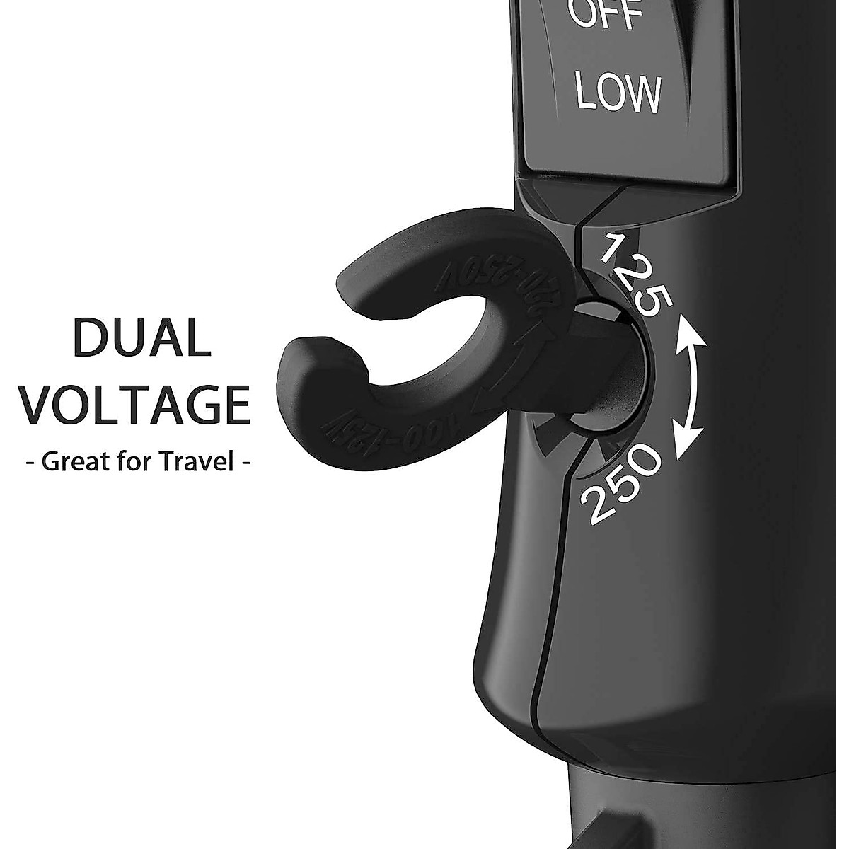 Dan Technology Compact Travel & Portable Mini Hair Dryer - Blow Dryer with Concentrator & Diffuser, European Plug