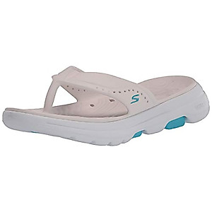 Skechers Women's FOAMIES GOwalk 5 - Bali Sport Sandal, White, 10