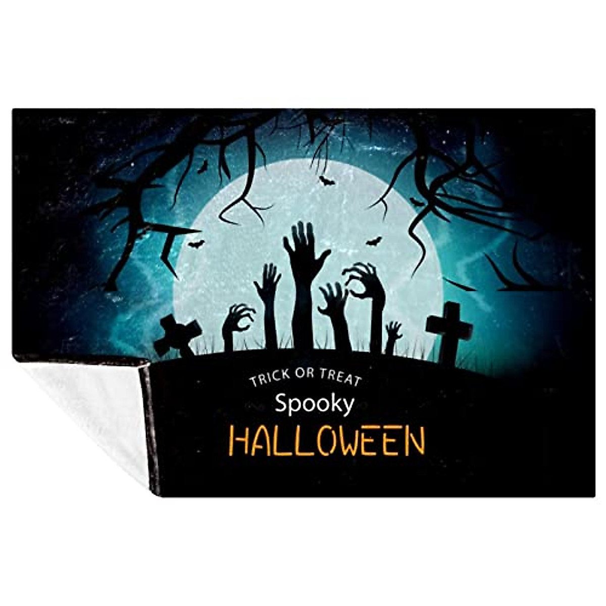 Trick Or Treat Spooky Halloween Prints Soft Warm Cozy Blanket Throw for Bed Couch Sofa Picnic Camping Beach, 150×100cm