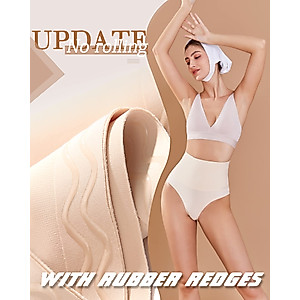 FINETOO Tummy Control Underwear for Women High Waisted Nylon Brief No Show Womens Bikini Seamless Panties 4pack S-XXXL