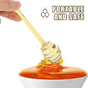 Kichvoe Honey Dipper Glass Honey Stick Honey Spoon Dipper Stick Honey Jam Syrup Stirring Wand Honey Server Spoon for Honey Pot Jar Containers Honey Dispenser