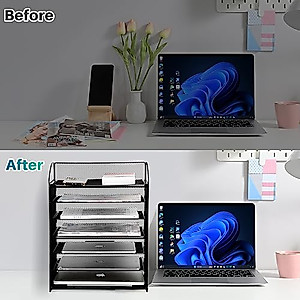 COSYAWN Mesh Desk Paper Tray Organizer
