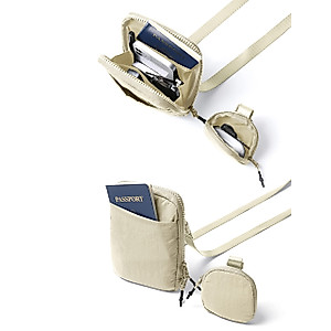 ODODOS Unisex Crossbody Bag with Removable Small Pouch Adjustable Belt Bag for Cell Phone Travel Workout Running Hiking, Charcoal