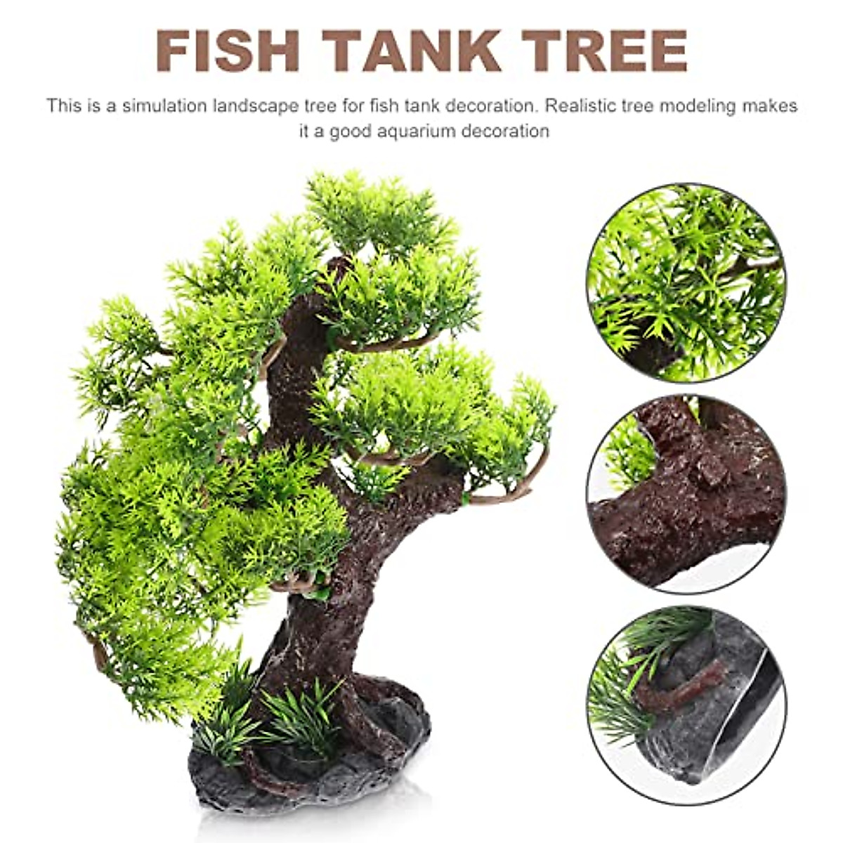 HANABASS Aquarium Tree Water Plants Tree Artificial Plant Tree Fish Tank Landscape Tree Fish Tank Aquarium Fish Hides Tree Bonsai Decorations ( Green )