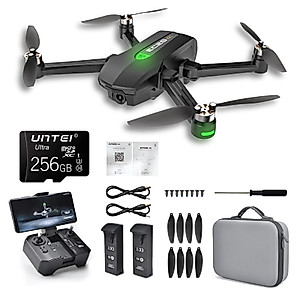 UNTEI Drones with Camera for Adults 4K, GPS Auto Return Home, Optical Flow Positioning, Brushless Motor, Headless Mode, 46Mins Flight Time