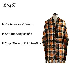 Qyx Winter Cashmere Solid Color Scarf-Fashion Women's Large Warm Shawls and Wraps-Adult Long Classic Scarf Gift for Lover