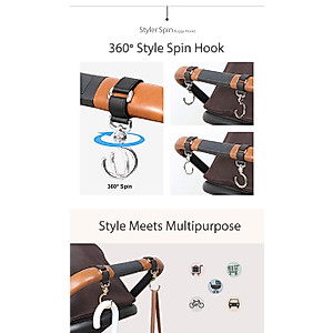 Manito Styler Spin Stroller Hooks (Pink Gold/Black)