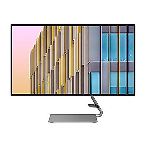 Lenovo Q27h-10 27-Inch Monitor, QHD (2560 x 1440), IPS, LED Backlit, 16:9, AMD FreeSync, USB-C, 4-Side Borderless, 75Hz, 4ms Response Time, 99% sRGB, Tilt, HDMI, DP 1.2, Low Blue Light, 66A7GCC2US