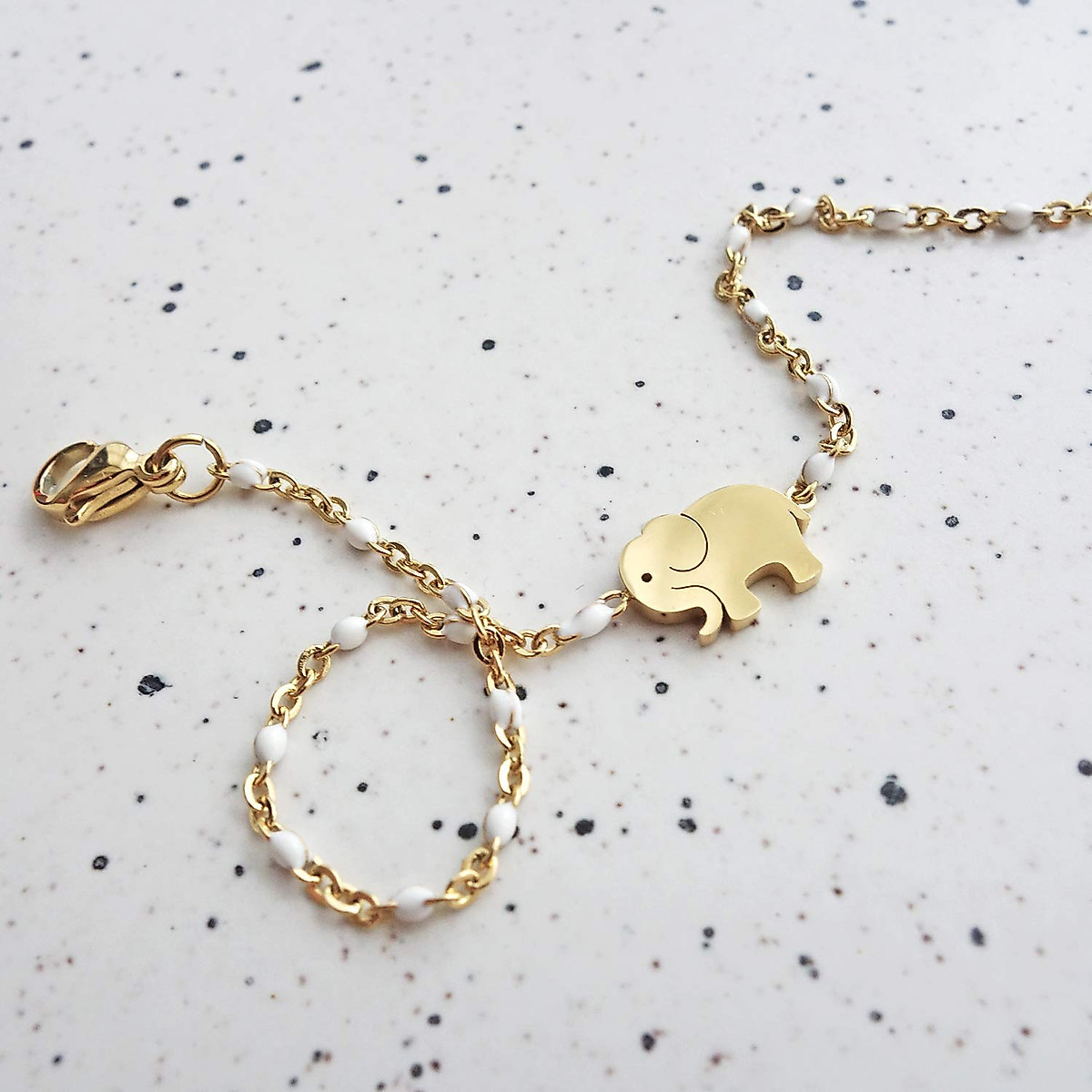 Strong Elephant Persevere 24k Gold Filled Bracelet 6.5-8 Inches