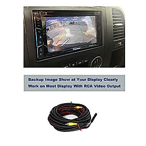 RED WOLF Tailgate Handle Rear View Backup Camera Reverse Parking W/ Guideline for Chevrolet Silverado/GMC Sierra 1500 2500HD 2007-2013 Pickup Black Waterproof