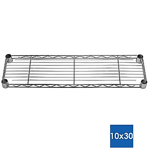 Shelving Inc. 10" d x 30" w x 84" h Chrome Wire Shelving with 4 Tier Shelves, Weight Capacity 800lbs Per Shelf