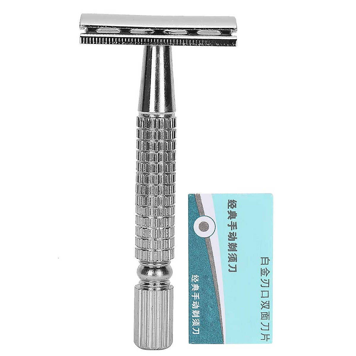 Safety Razor, Double Safety Razor with Long Stainless Steel Handle, Nostalgic Safety Razor for Salon and Home Use