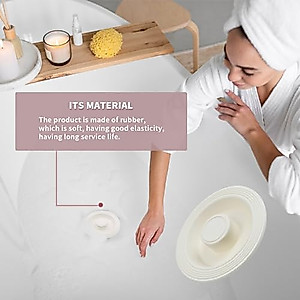 Faotup 2Pcs White Rubber Sink Stoppers Bathtub Stoppers Sink Stopper for Bathroom Laundry Drain Sink Stoppers Universal, 4.01"x4.01"x0.98"