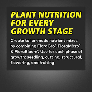 General Hydroponics Flora Series: FloraMicro, FloraBloom, FloraGro - 3-Part Hydroponic Nutrient System, 1 qt. Bottles