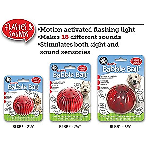 Pet Qwerks Blinky Babble Ball - Flashing Interactive Chew Dog Toy - Small