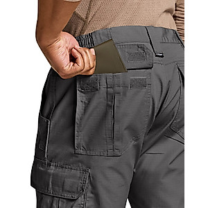 CQR Men's Tactical Pants, Water Resistant Ripstop Cargo Pants, Lightweight EDC Work Hiking Pants, Outdoor Apparel, Duratex Charcoal, 34W x 30L