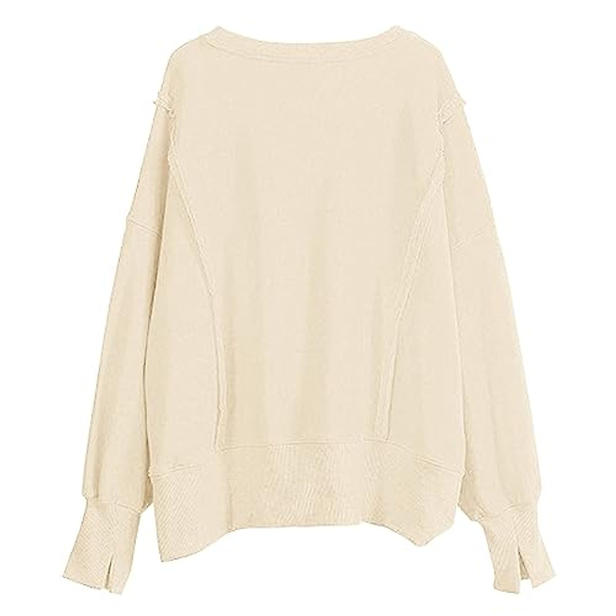 iHPH7 Womens Oversized Crewneck Sweatshirts Pullover Workout Tops Fall Long Sleeve Teen Girls Loose Outfits Preppy Cute Clothes Beige