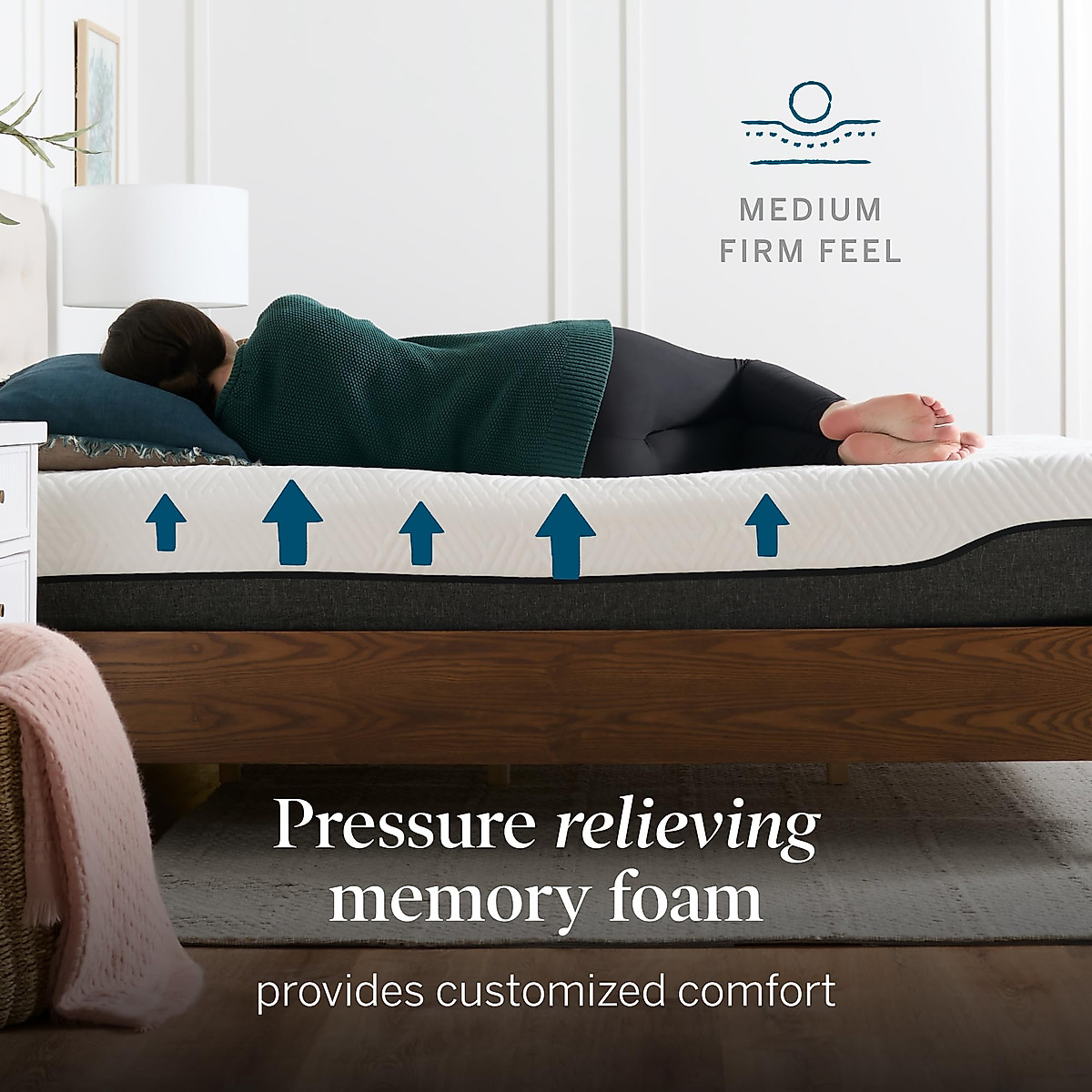 LUCID 10 Inch Hybrid Memory Foam Infused with Bamboo Charcoal and Aloe Vera-Encased Spring Support-Medium Firm Feel-Motion Isolation Mattress, Twin, White/Black