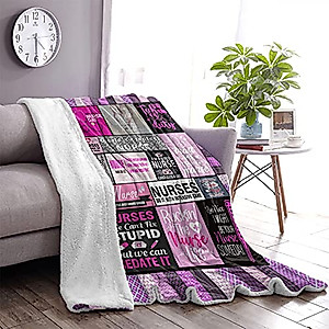 Nurse Gifts RN Gifts for Nurses Throw Blanket, Nurse Gifts for Women,School Nurse Gifts,Soft Fluffy Sherpa Warm Throw Blankets for Bed, Office and Couch