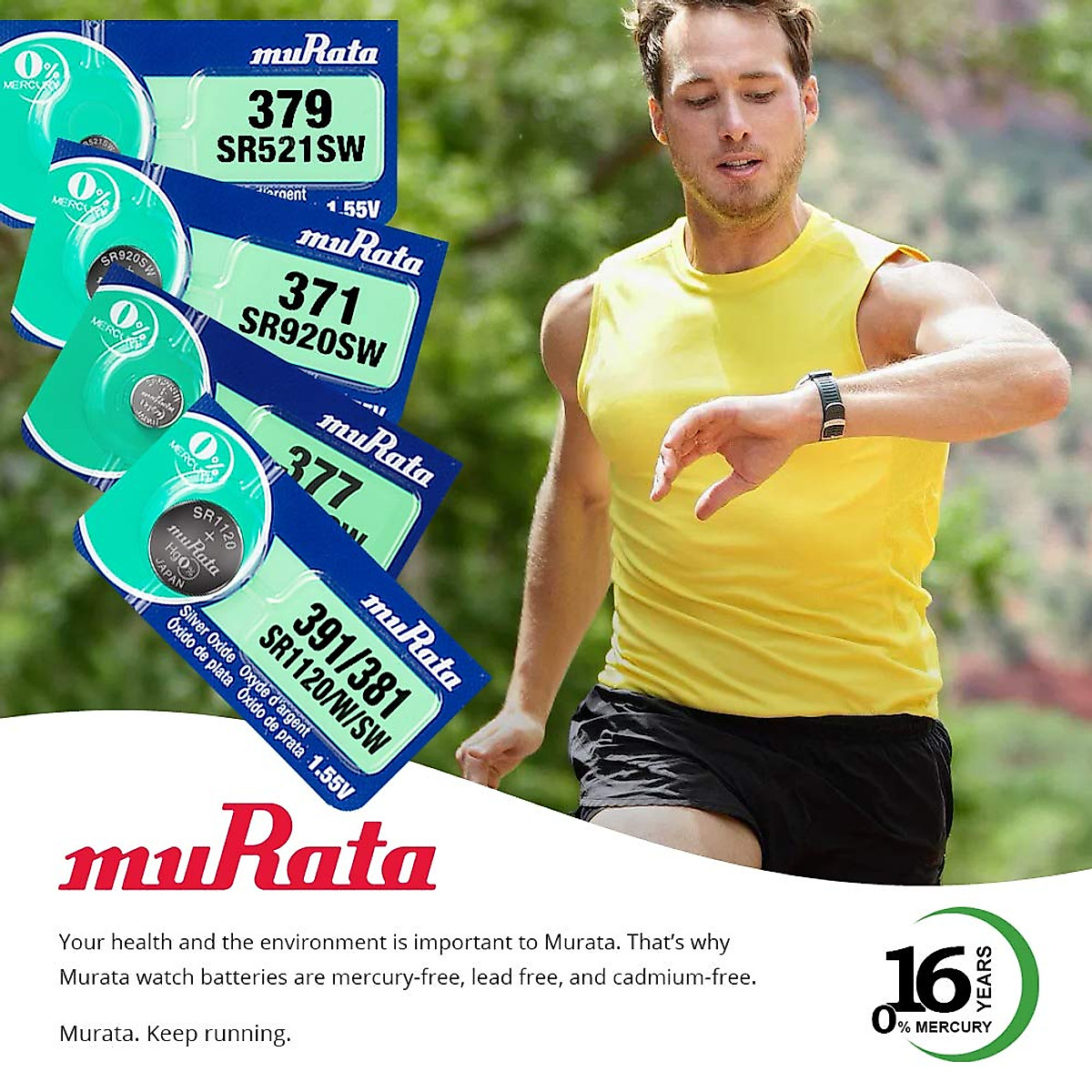 Murata 381/391 Battery SR1120/W/SW 1.55V Silver Oxide Watch Button Cell (20 Batteries)