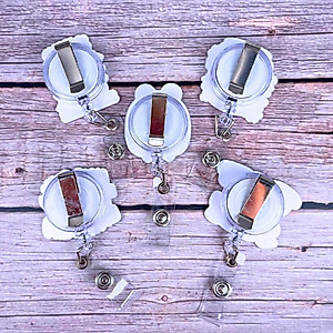 YJ PREMIUMS 5 PC Funny Cute Nurse Badge Reel Retractable Holder Clip for Nurses Nursing Student CNA RN LPN MA Medical Assistant Pharmacy X-Ray Treat Yeet Don’t Croak Keep Calm Accessories