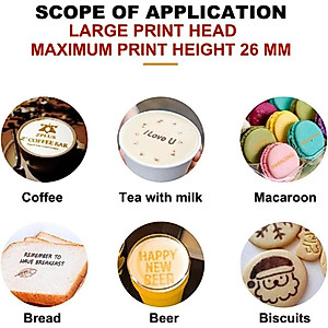 ZXSYYDS Protable Food Printer,Printer Pen & Edible Inkjet Printer,Mini Food Printer, WiFi Printing Machine Cake Coffee Desserts DIY Decoration Maker,Brown