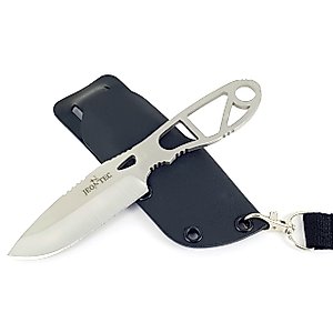JEO-TEC Nº12 Bushcraft Outdoor Belt and Neck Knife, Overall Length: 6.57", Stainless Steel MV-58, Kydex Sheath, Handmade in Spain