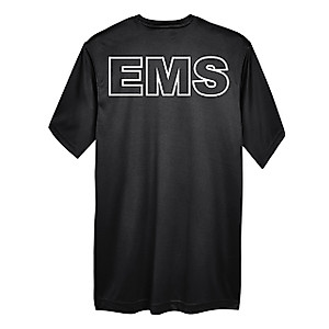 Fair Game Emergency Medical Services EMS Men's Dry-Fit Moisture Wicking Performance Short Sleeve Shirt-Black-XL