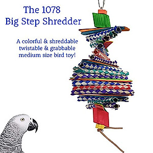 Bonka Bird Toys 1078 Big Step Shredder Parrot Cage Toys Cages African Grey Conure Amazon